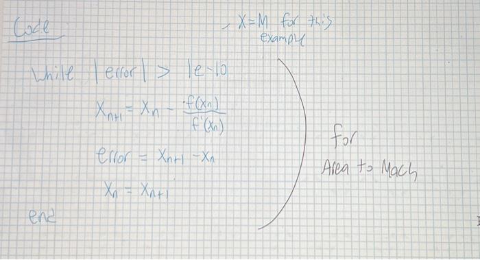 Solved create a matlab function to find Mach from | Chegg.com