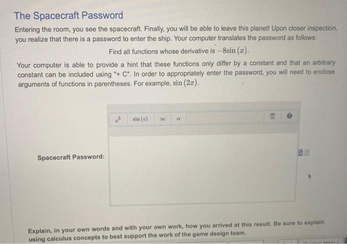 Solved The Spacecraft Password Entering the room, you see | Chegg.com Solved The Spacecraft Password Entering the room, you see | Chegg.com