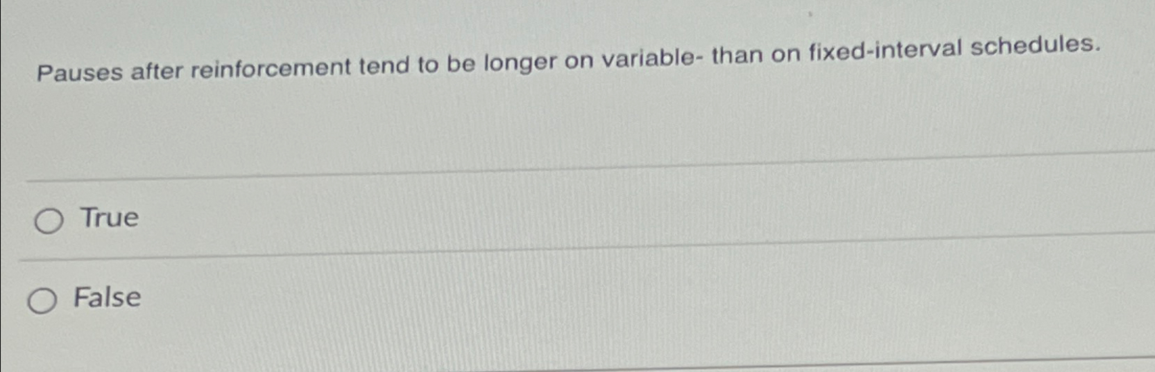 Solved Pauses after reinforcement tend to be longer on | Chegg.com