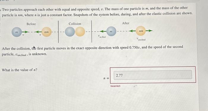 Solved Two particles approach each other with equal and | Chegg.com