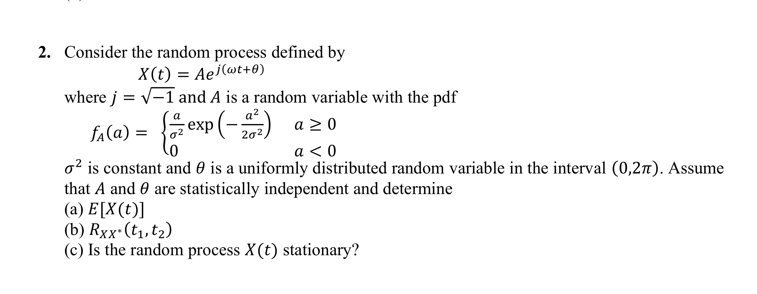 Solved Consider the random process defined | Chegg.com
