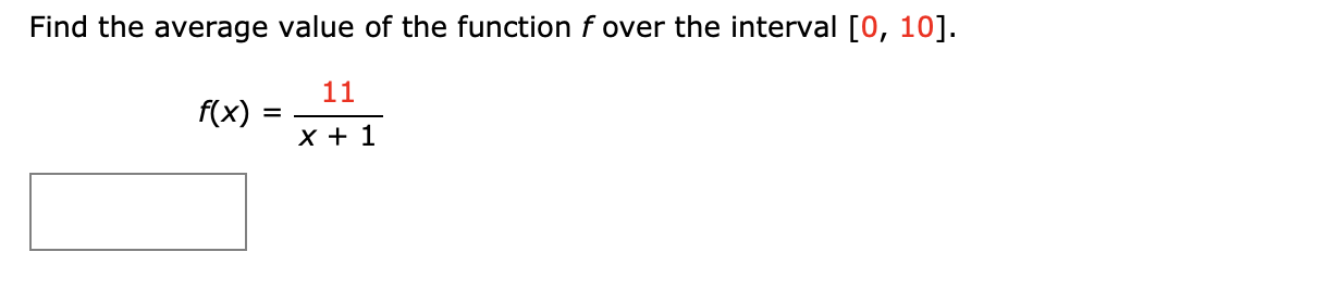 Solved Find the average value of the function f ﻿over the | Chegg.com