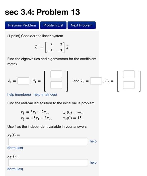 Solved sec 3.4: Problem 13 Previous Problem Problem List | Chegg.com
