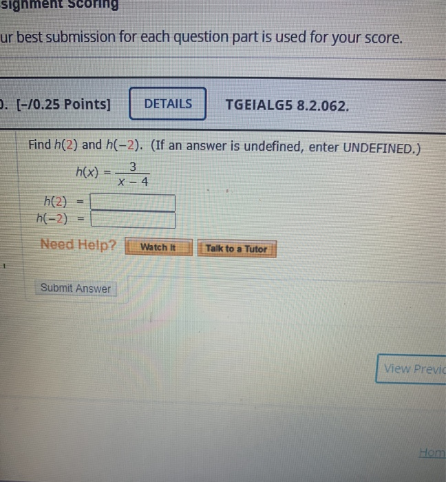Solved signment Scoring ur best submission for each question | Chegg.com