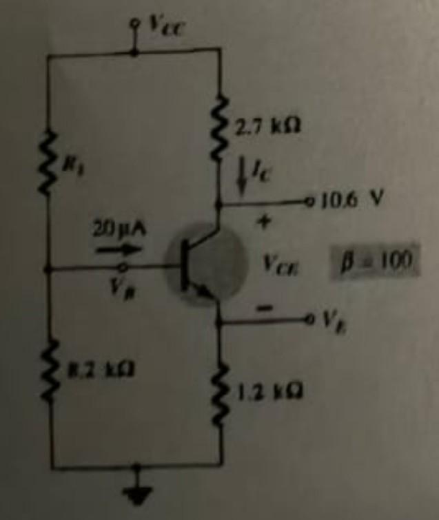 Solved Para el siguiente circuito encuentre: IC, VE, VCE, | Chegg.com