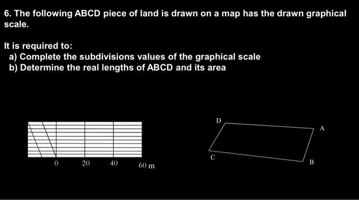 Solved 6. The following ABCD piece of land is drawn on a map | Chegg.com