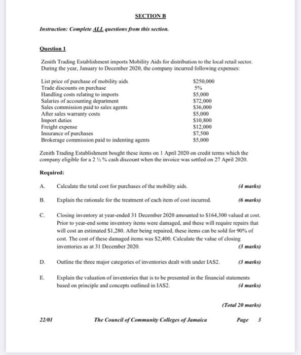 Solved SECTION B Instruction: Complete dLL questions from | Chegg.com
