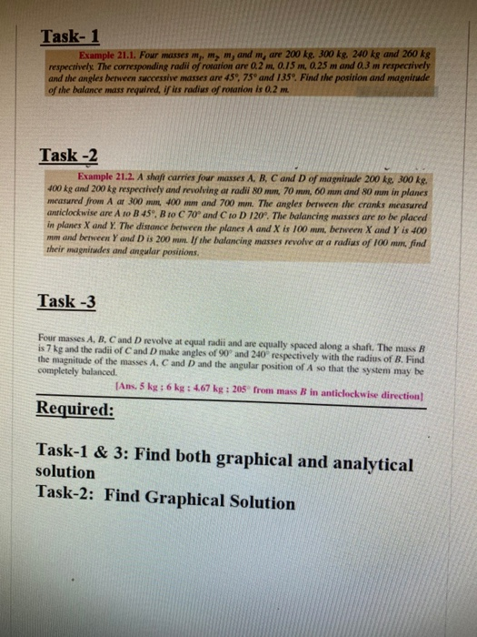 Solved Task-1 Example 21.1. Four masses m. m m, and mare 200 | Chegg.com