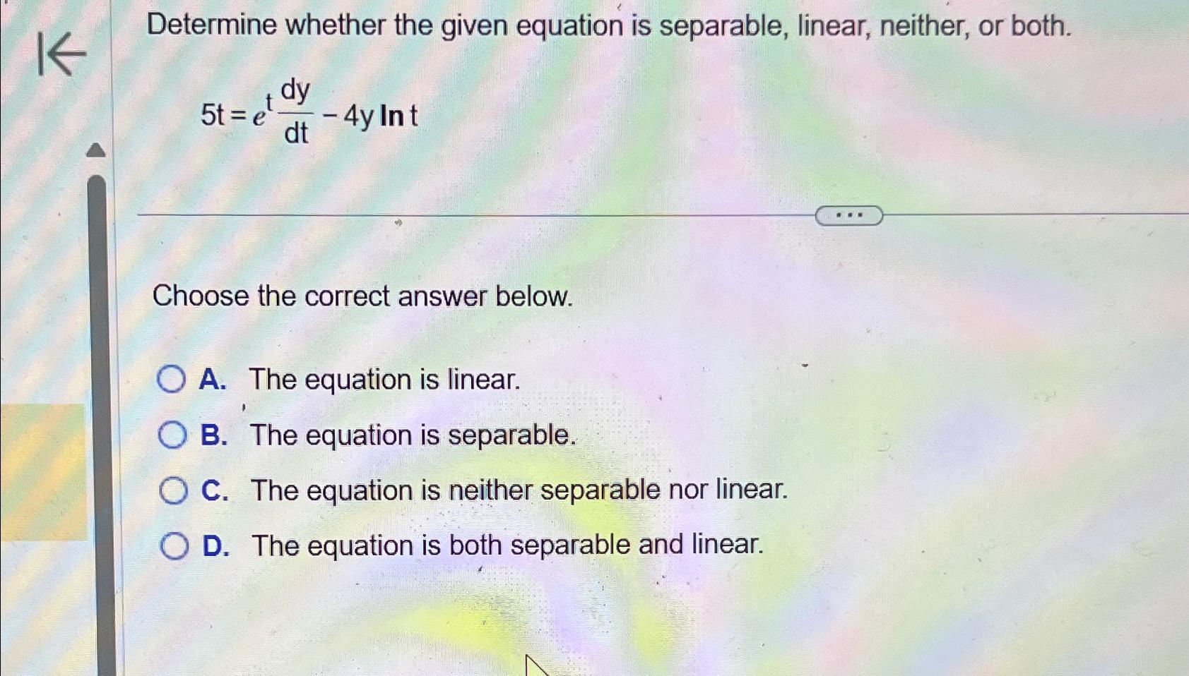 Solved Determine Whether The Given Equation Is Separable