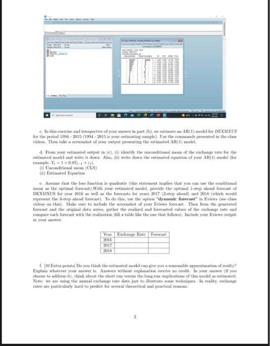 Econ 3342 AR Processes Instnations: Plesee type your | Chegg.com