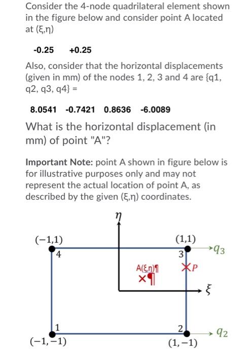 Solved Consider the 4-node quadrilateral element shown in | Chegg.com