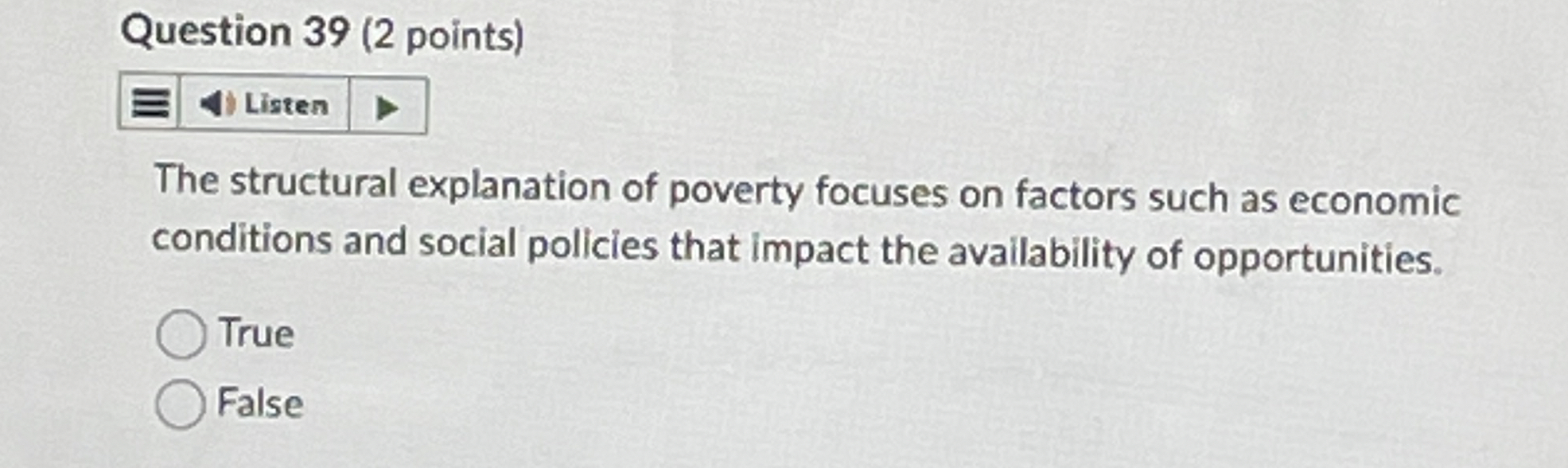 Solved Question 39 (2 ﻿points)ListenThe structural | Chegg.com