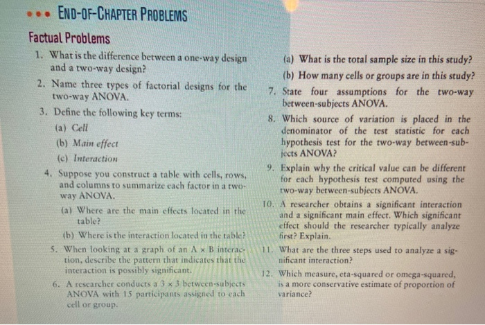Solved ... END-OF-CHAPTER PROBLEMS Factual Problems 1. What | Chegg.com