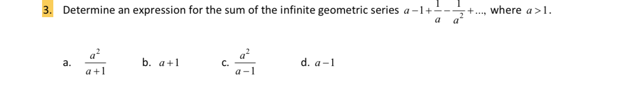 Solved Determine an expression for the sum of the infinite | Chegg.com