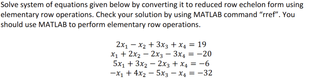 Solved Solve system of ﻿equations given below by ﻿converting | Chegg.com