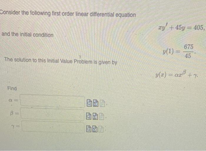 Solved Consider The Following Separable First Order