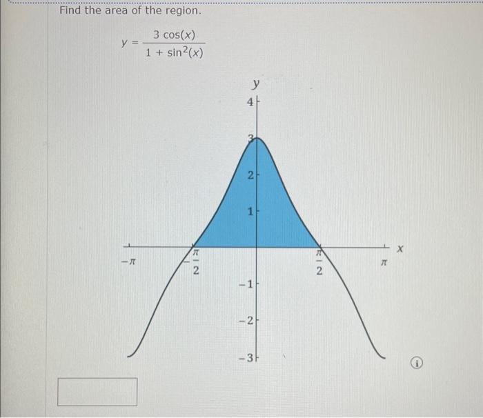 Solved y=1+sin2(x)3cos(x) | Chegg.com