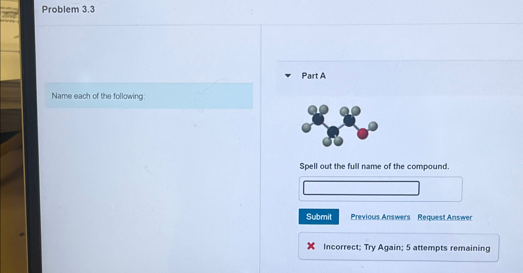 Solved Problem 3.3Part AName each of the following:Spell out | Chegg.com