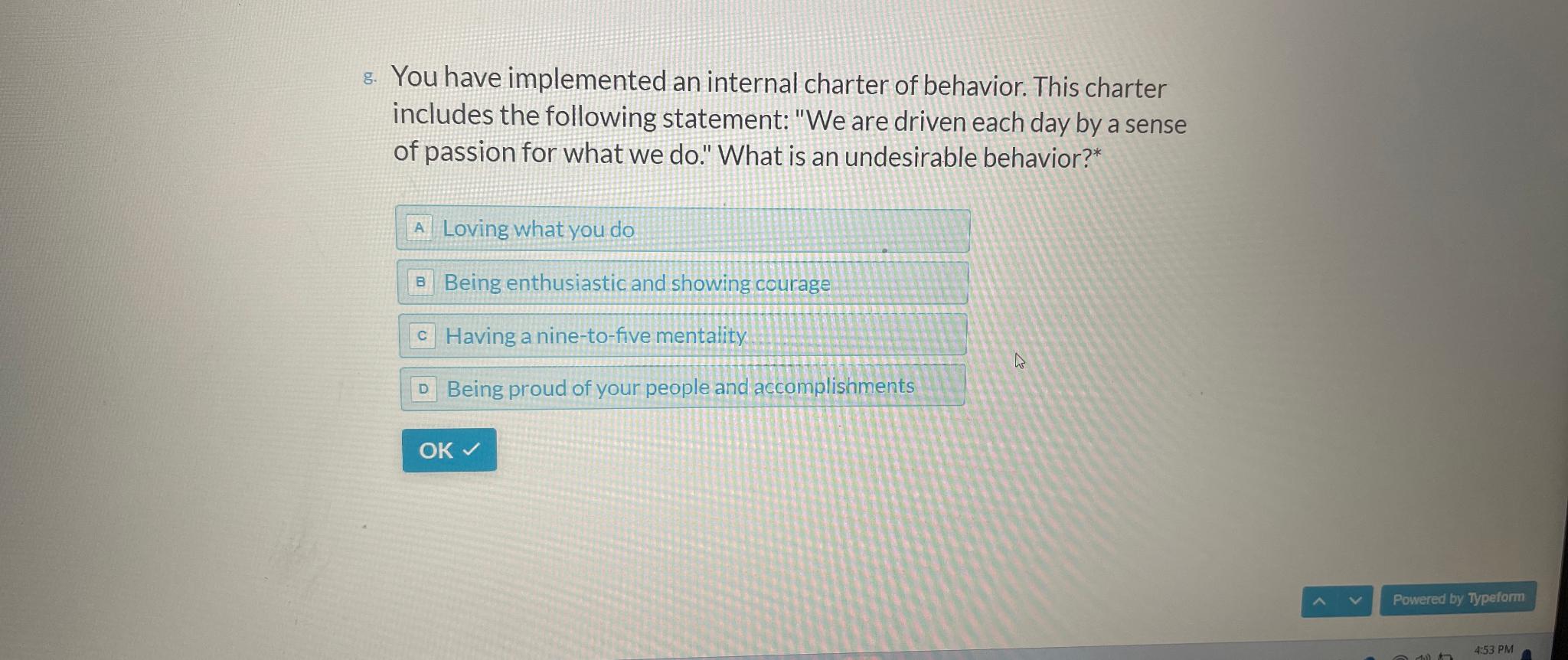 Solved g. ﻿You have implemented an internal charter of | Chegg.com