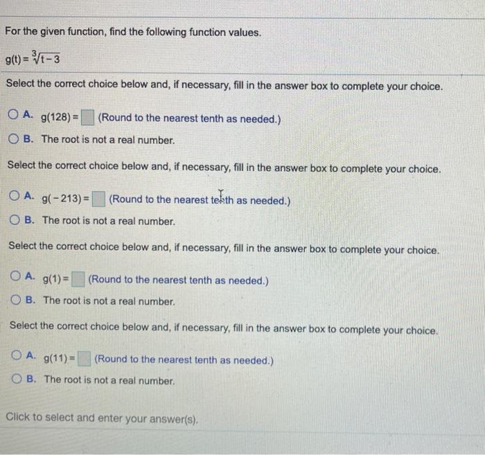 Solved For the given function, find the following function | Chegg.com