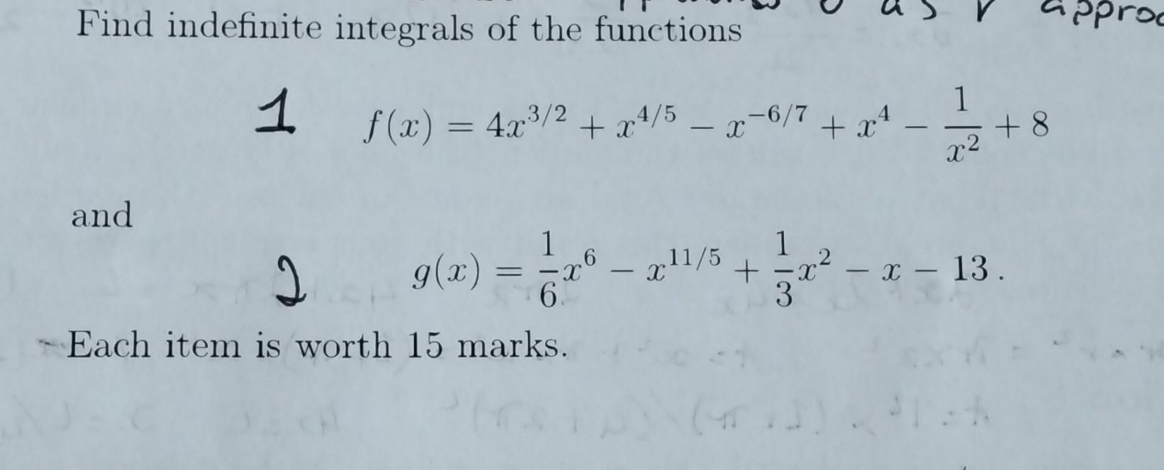 Solved Find indefinite integrals of the functions | Chegg.com