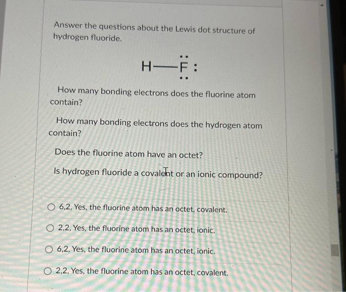 Solved Answer the questions about the Lewis dot structure of | Chegg.com