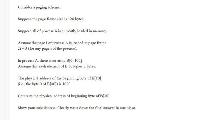 Solved Consider a paging scheme Suppose the page frame size | Chegg.com