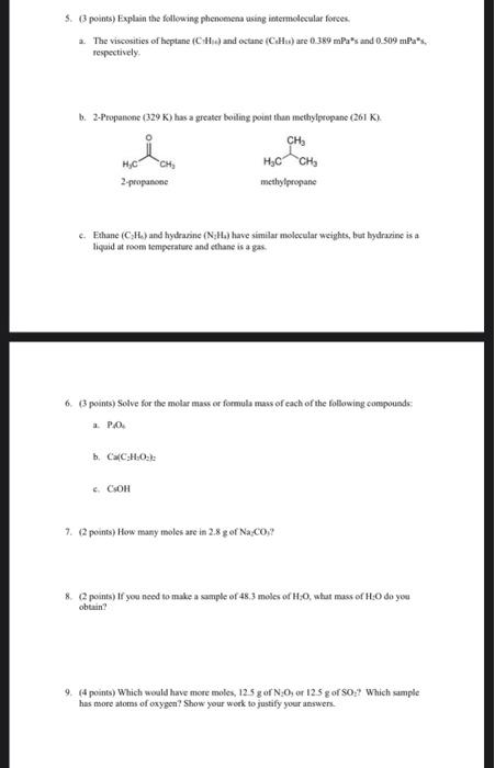 Solved $. (3 points) Explain the following phenomena using | Chegg.com