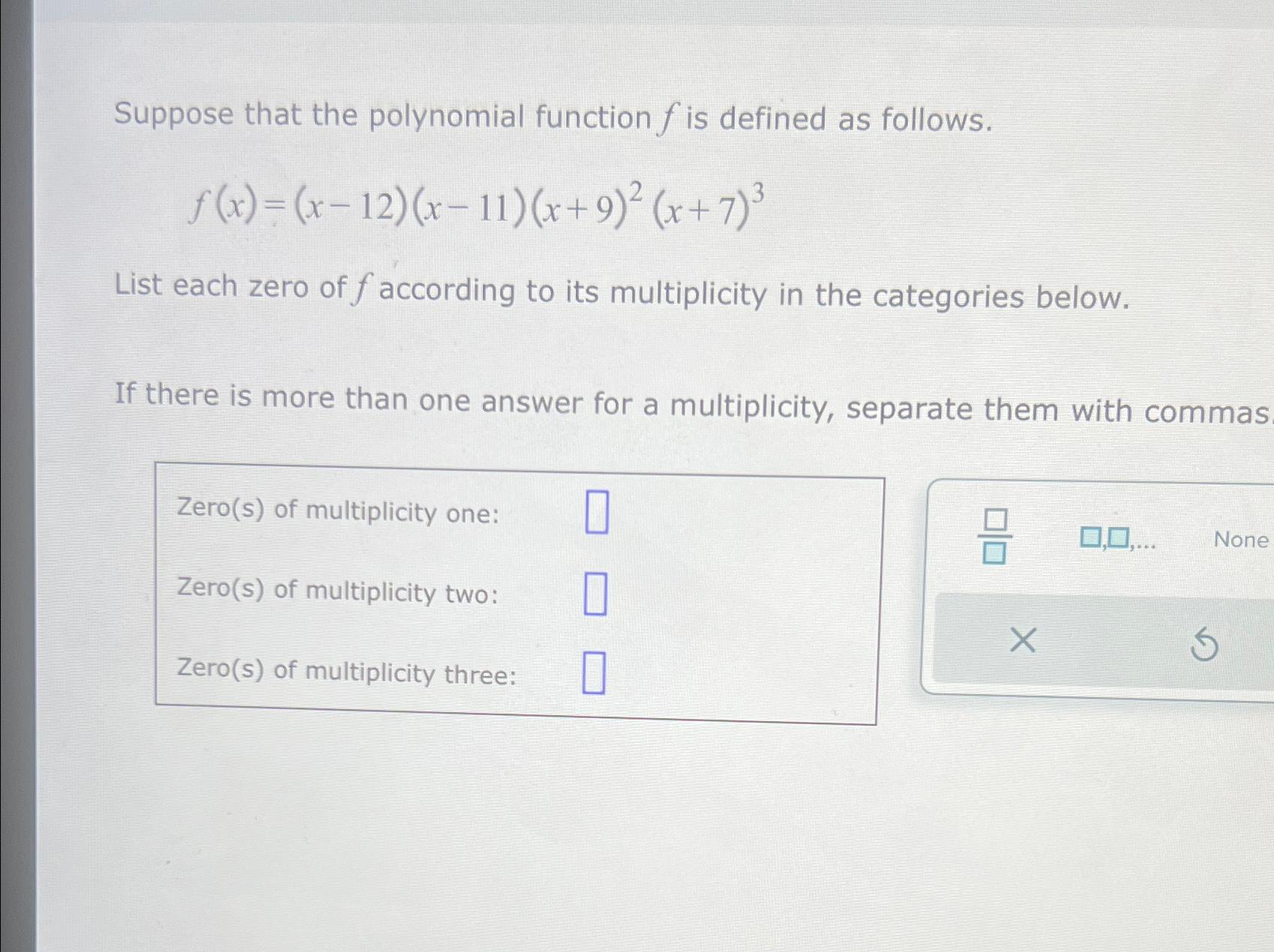 Solved Suppose That The Polynomial Function F ﻿is Defined As