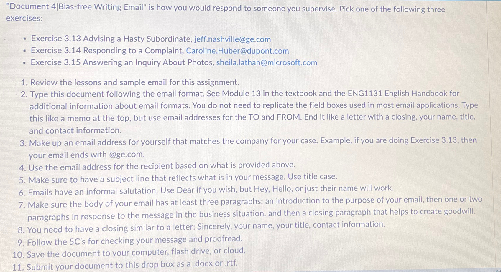Solved "Document 4|Bias-free Writing Email" is how you would | Chegg.com