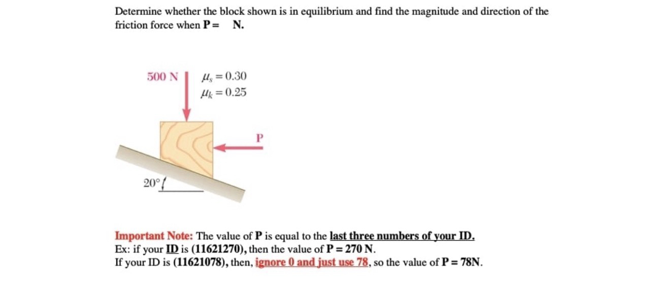 Solved Determine whether the block shown is in equilibrium | Chegg.com