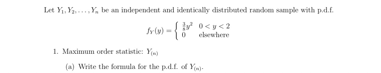 Solved Let Y1,Y2,dots,Yn ﻿be an independent and identically | Chegg.com