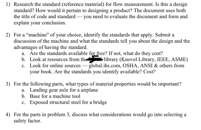 Solved 1) Research the standard (reference material) for | Chegg.com