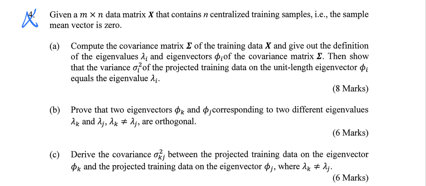 Solved Given a m×n ﻿data matrix x ﻿that contains n | Chegg.com