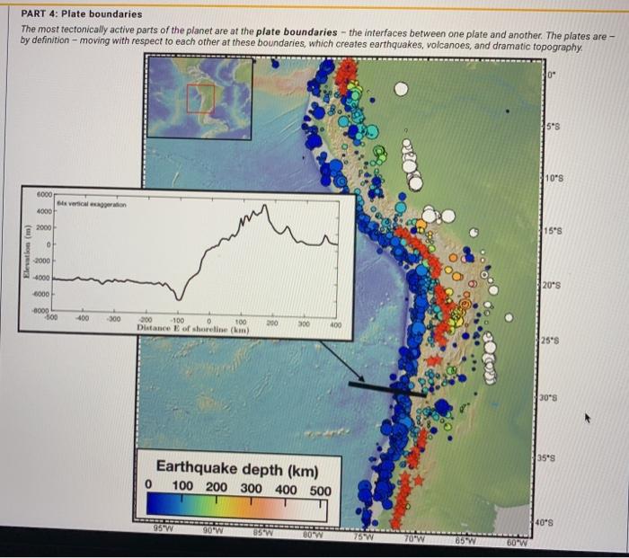 Solved PART 4: Plate boundaries The most tectonically active | Chegg.com