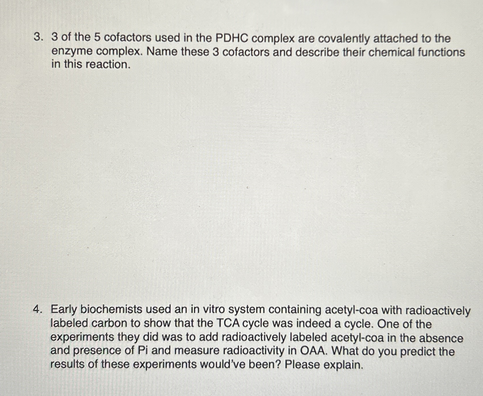 Solved 3 ﻿of the 5 ﻿cofactors used in the PDHC complex are | Chegg.com