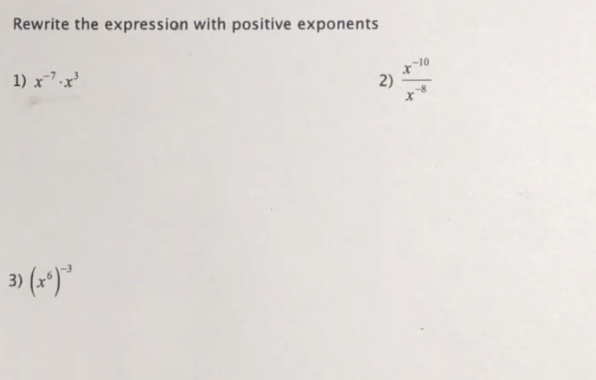 Solved Rewrite the expression with positive | Chegg.com