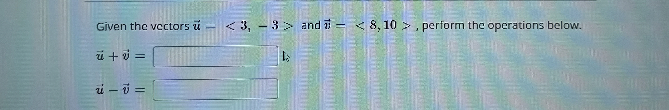 Solved Given the vectors vec(u)=(:3,-3:) ﻿and | Chegg.com