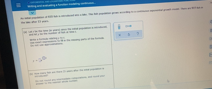 Solved ODPONENTIAL AND LOGARITHMIC Writing and evaluating a | Chegg.com