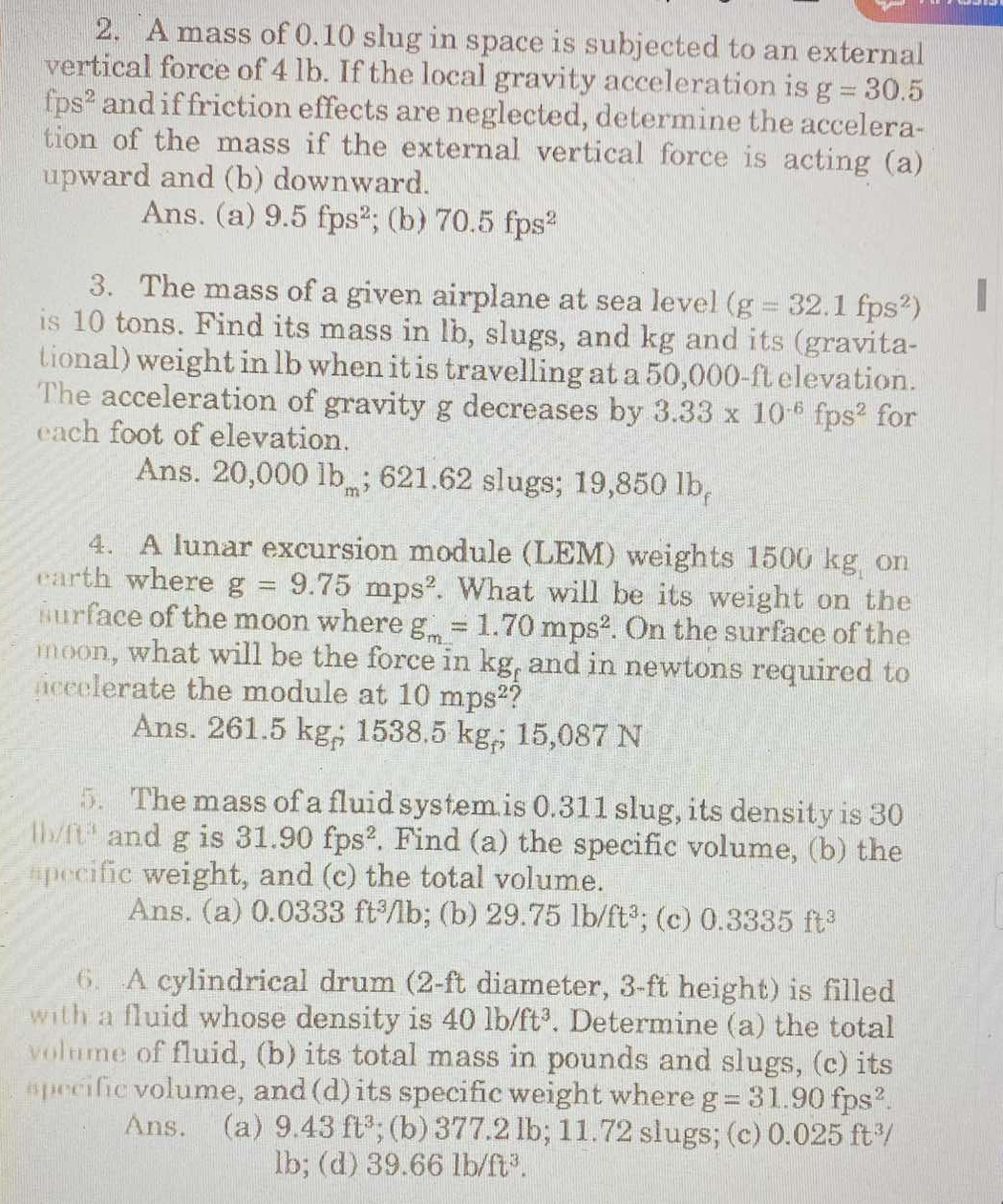Solved A mass of 0.10 ﻿slug in space is subjected to an | Chegg.com