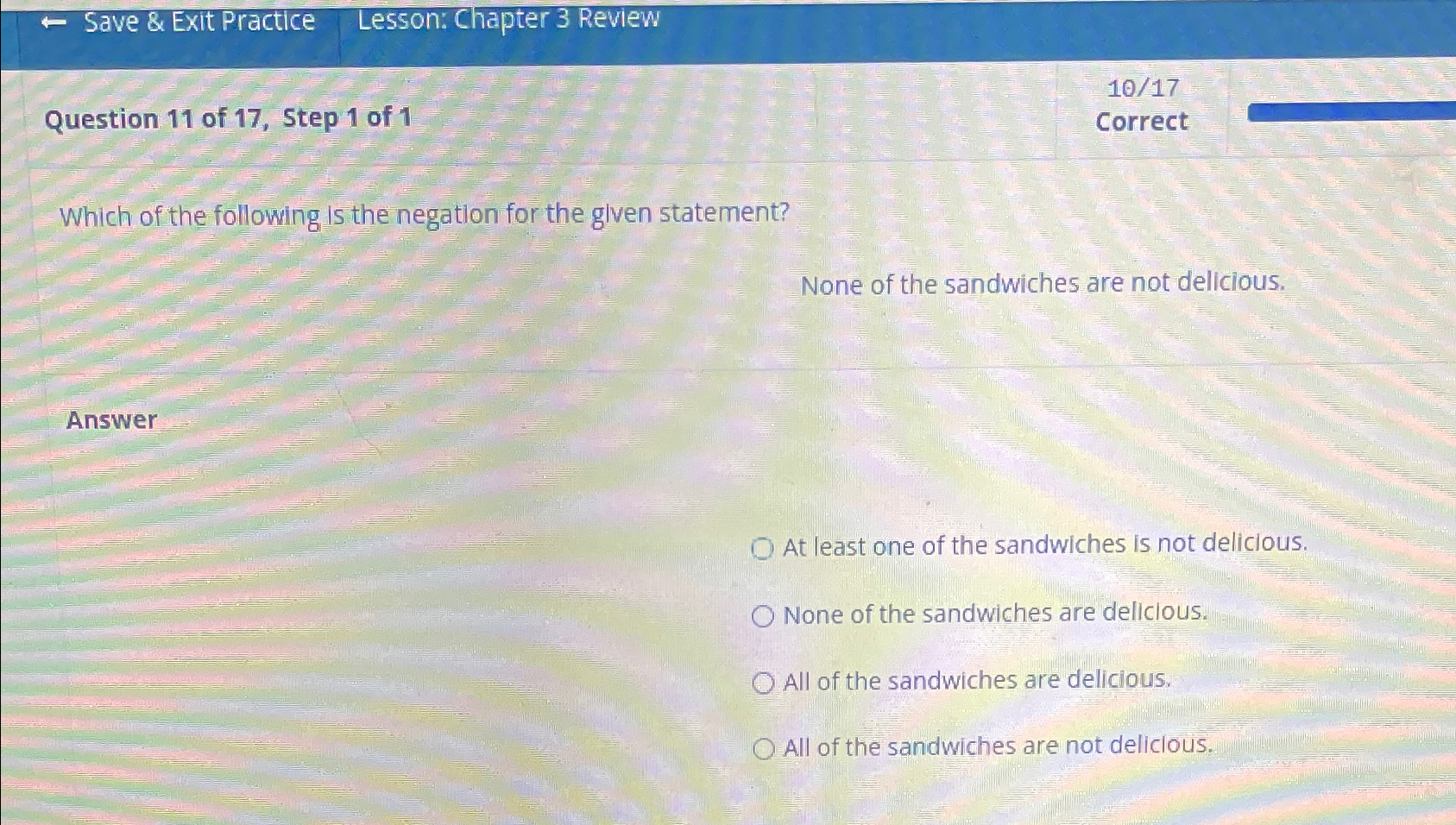 Solved Save & Exit PracticeLesson: Chapter 3 ﻿ReviewQuestion | Chegg.com