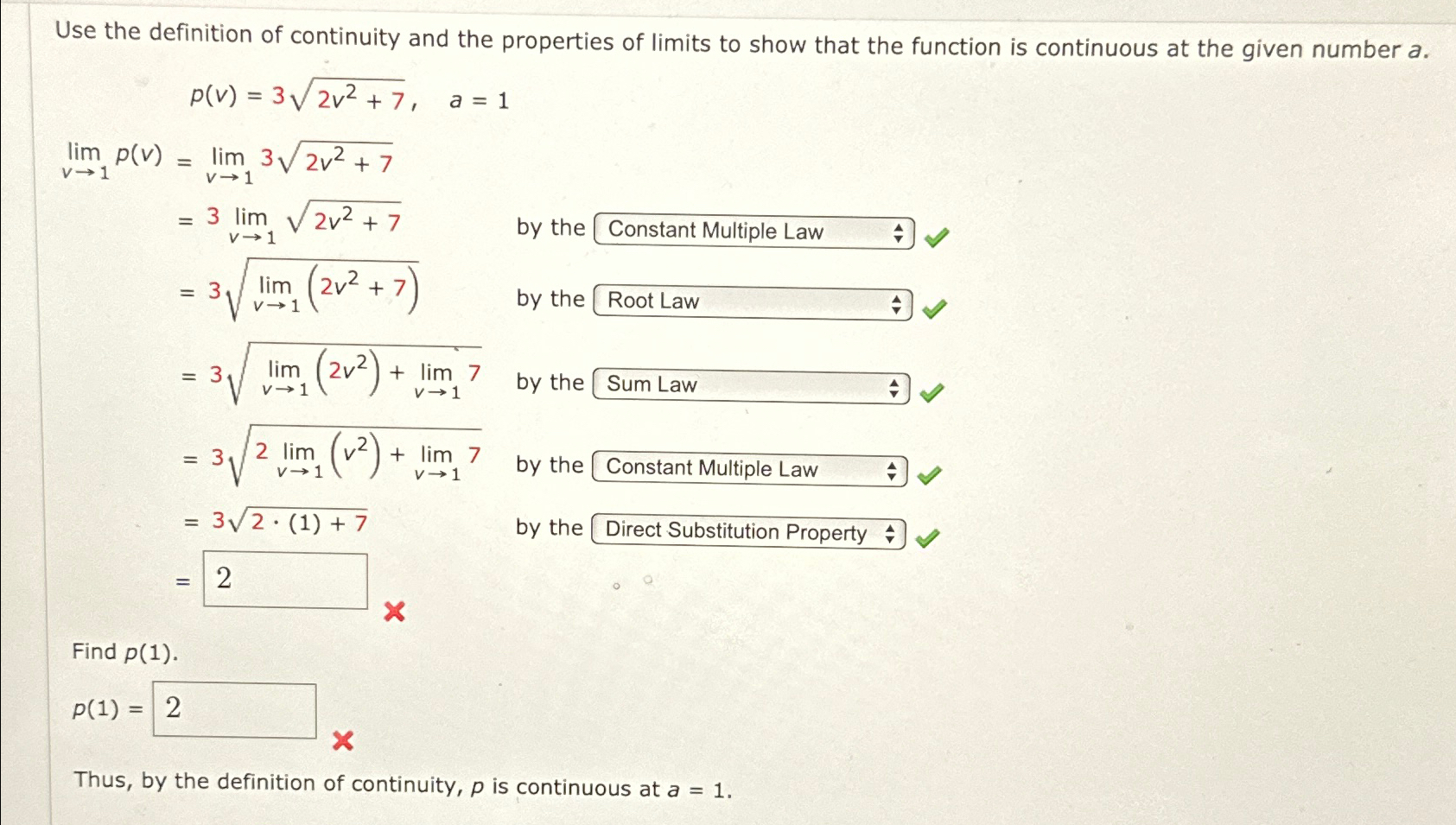 Solved Use the definition of continuity and the properties | Chegg.com