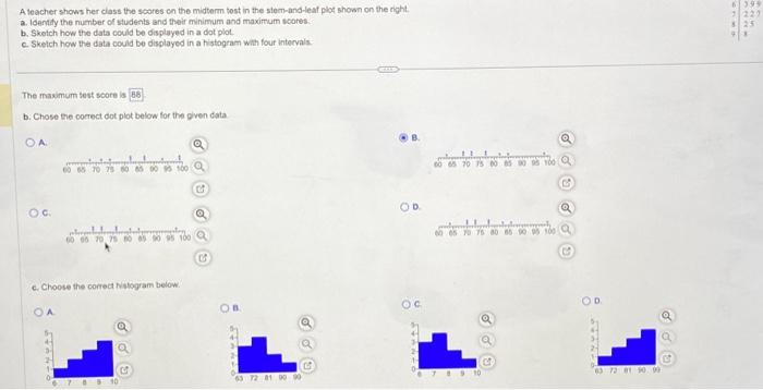 Solved A teacher shows her class the scores on the midierm | Chegg.com