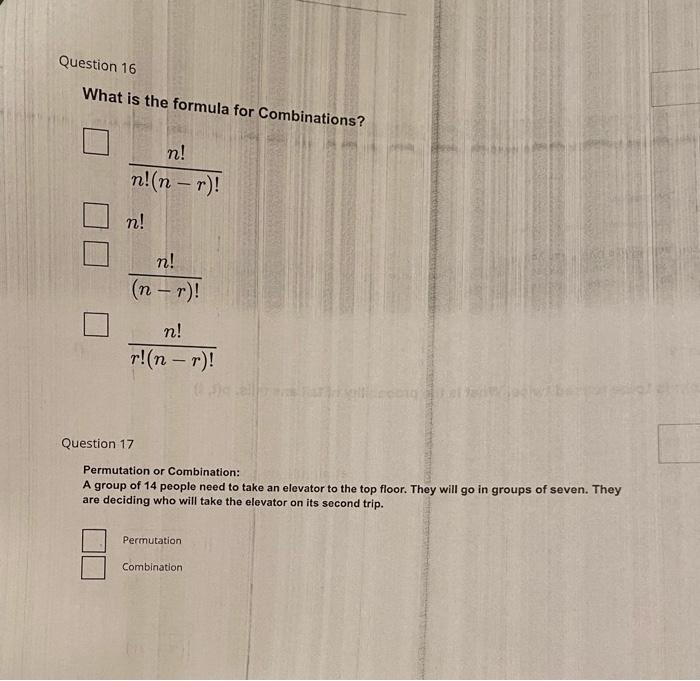 Solved Question 11 Permutation or Combination: The student | Chegg.com