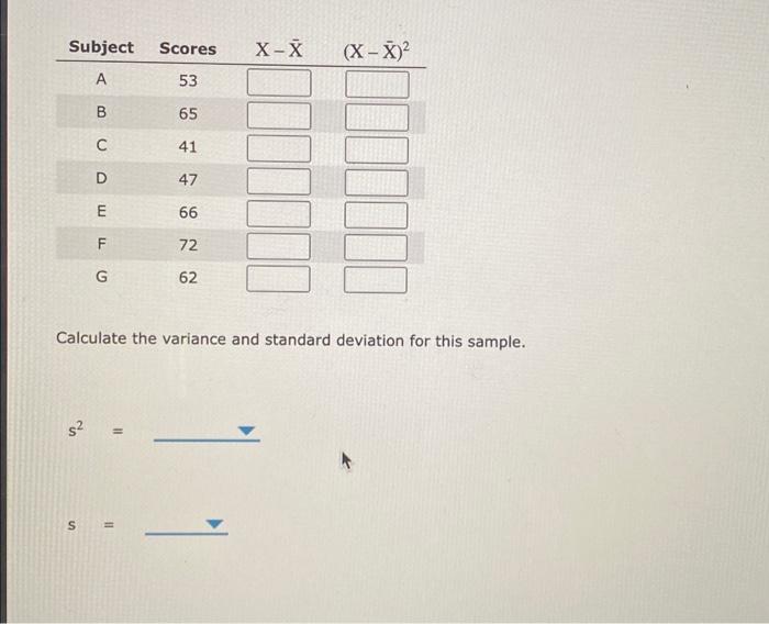 Solved 4. Standard deviation and variance for a sample | Chegg.com