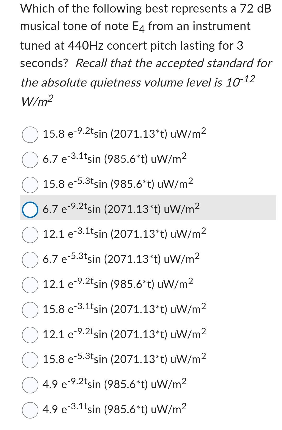 Solved Which of the following best represents a 72 dB | Chegg.com
