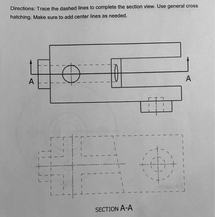 Solved Directions: Trace the dashed lines to complete the | Chegg.com