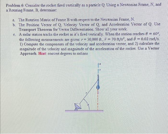Solved Problem 6: Consider the rocket fired vertically as a | Chegg.com