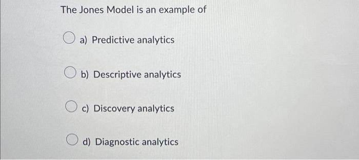 Solved The Jones Model is an example of a) Predictive | Chegg.com