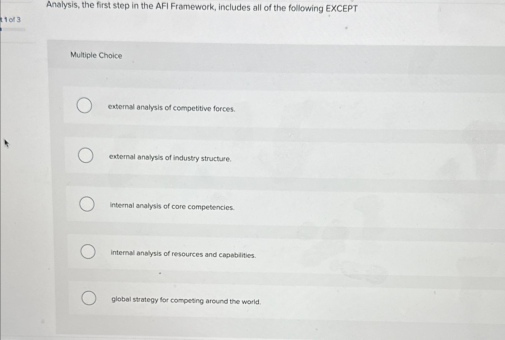 Solved Analysis The First Step In The Afi Framework